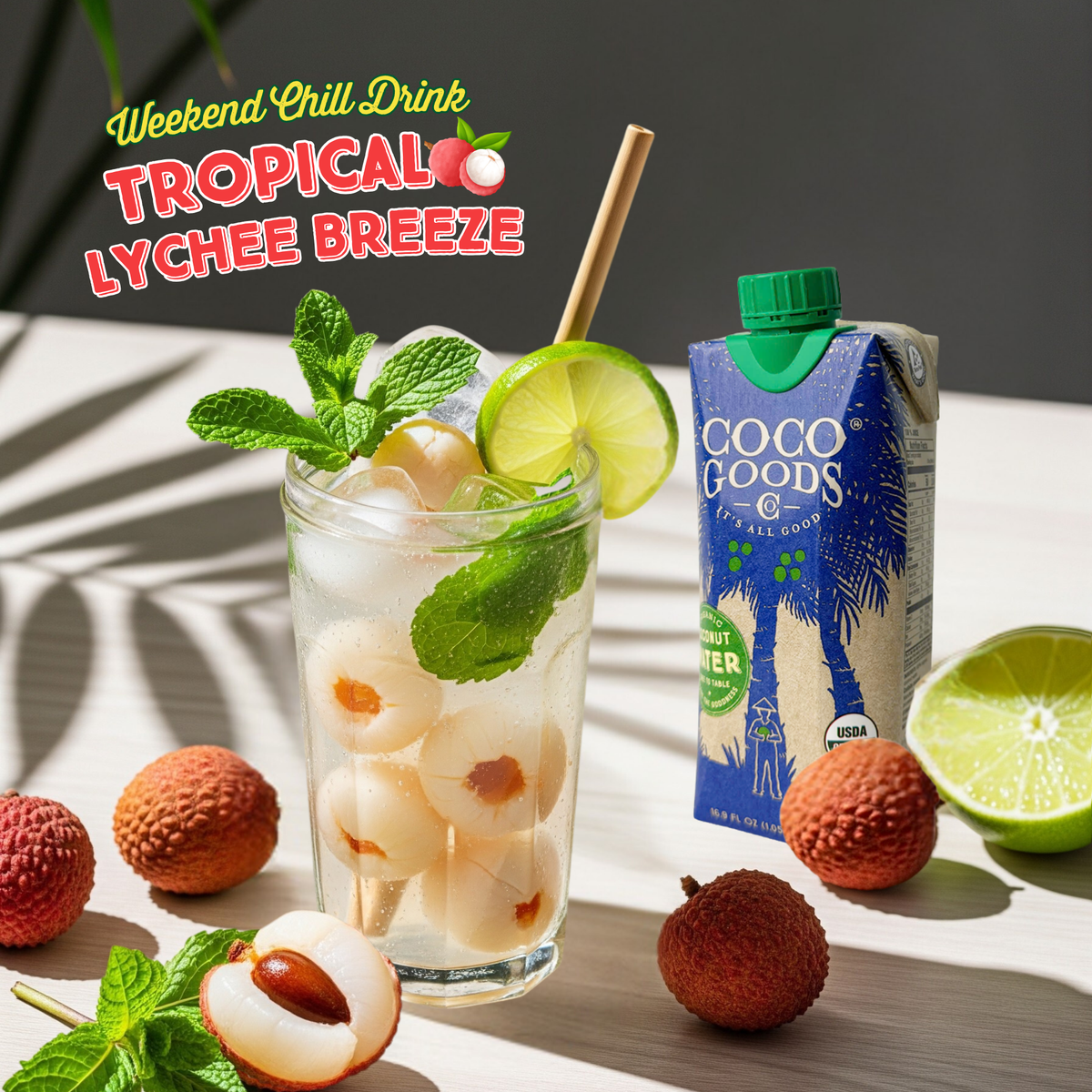 🍹 Weekend Chill Drink - Tropical Lychee Breeze 🌿 – CocoGoods Co