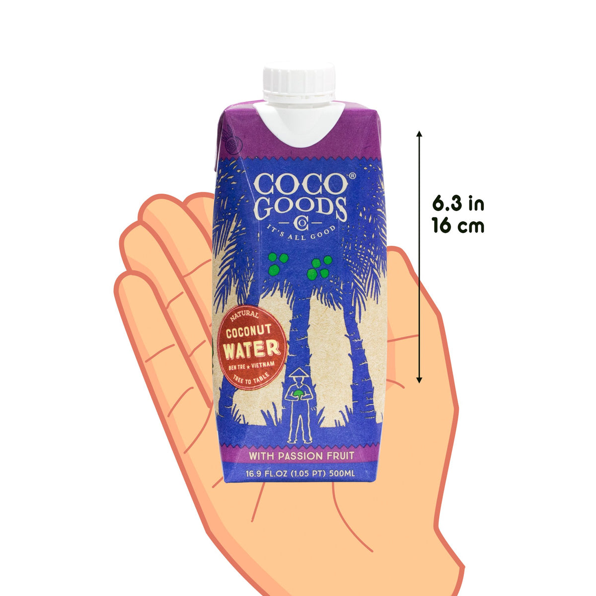 CocoGoods Co. - Natural Coconut Water with Passion Fruit 16.9 fl. oz